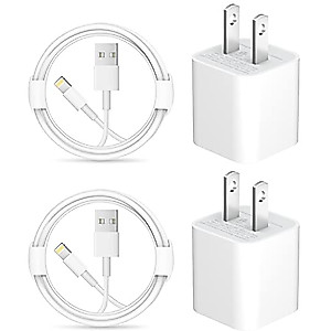iPhone Charger【Apple MFi Certified 】[2-Pack] USB Wall Charger Block and 6FT USB Fast Charging Cable Compatible with iPhone 14/14 Pro/14 Pro Max/14 Plus/13/12/11/Mini/XS/Max/XR/X/8/7/SE