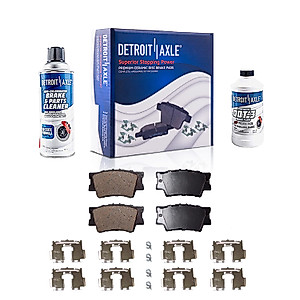 Detroit Axle - Brake Kit for 2012-2017 Toyota Camry 2013-2018 Avalon Lexus ES350 ES300h Drilled & Slotted Brakes Rotors Ceramic Brake Pads Front and Rear Replacement 2014 2015 2016