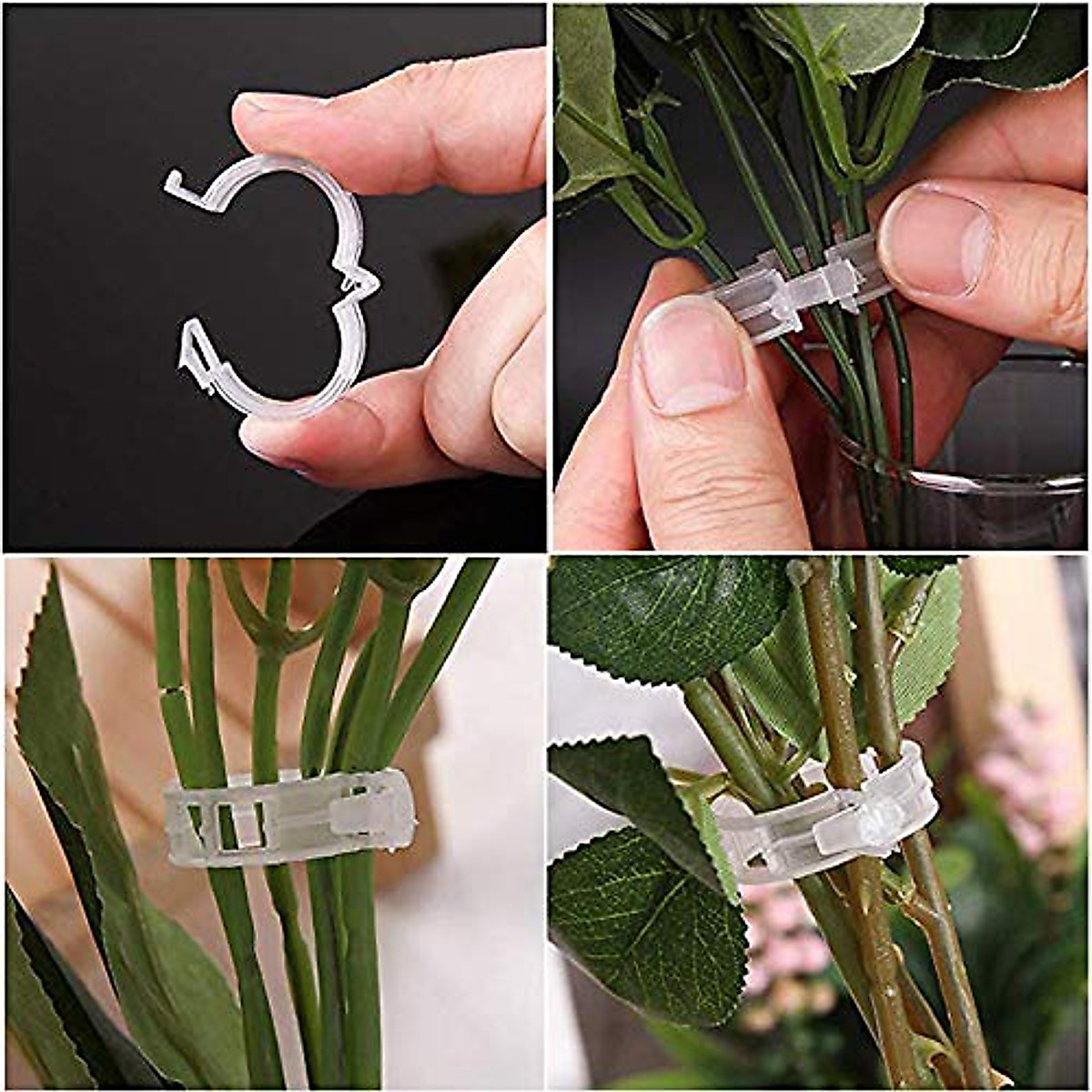 300PCS Plant Support Garden Clips,Tomato Trellis Clips Crop Clip for Vine Vegetables Flower Tomato Orchid to Grow Upright,Healthier
