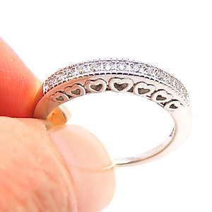 Ginger Lyne Collection Madeline Cubic Zirconia 925 Sterling Silver Anniversary Ring Wedding Band Size 7