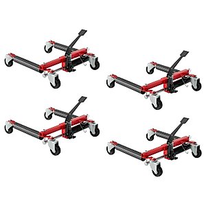 GarveeTech Car Wheel Dolly Set of 4, Hydraulic 6000lbs Car Skates, Heavy Duty Vehicle Positioning Wheel Dolly Jack with Foot Pedal for Tire Auto Repair Moving, Red