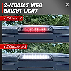 FIERYRED Third Brake Light/Reverse Light Smoked Compatible with 2009-2014 F150 Third Brake Light,Rear Cab Brake Light,3rd Brake lights Power Saving IP67 Waterproof