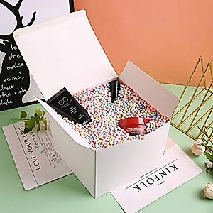 SHIPKEY 10PCS White Cardboard Gift Boxes with lids | 8x8x6 Inch Gift Boxes with Pull Bows(Golden Ribbons) | for Party, Wedding, Christmas, Holidays, Birthdays, Gift Wrap, and All Other Occasions