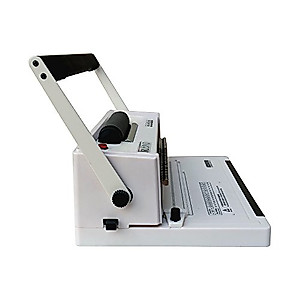 TRUBIND Spiral/Coil Binding Machine - Electric Coil inserter - Manual Round Hole Punch - Disengaging pins - Adjustable Side Margin - Includes Crimping Tool - 4 to 1 Pitch - 20 Sheet Punch Capacity