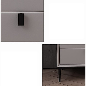 XXXDXDP Chevet Faux Cuir Bois Massif Pour Chambre Coucher avec tiroirs Meuble Lateral a Surface Rock