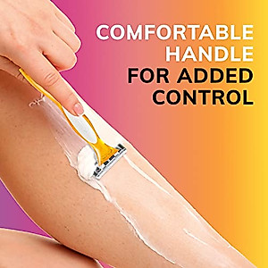 BIC Soleil Smooth Colors Women's Disposable Razors With Aloe Vera and vitamin E Lubricating Strip for Enhanced Glide, With 3 Blades, 14 Count