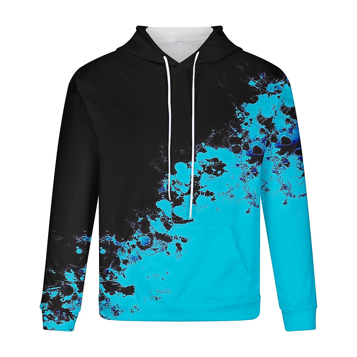 Muscularfit fall sweatshirt Graphic Sweatshirts for Men Hoodie Casual Long Sleeve Drawstring Color Block Pullover Hooded Fall Fashion Clothes mens sweatshirt zipper hoodie Blue XL