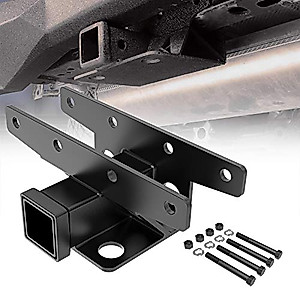BUNKER INDUST Hitch Receiver Fit for Jeep Wrangler JL 2018-2022 / JLU 2 Door & 4 Door, 2" Inch Towing Trailer Rear Receiver Hitch