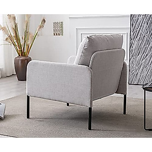Kmax Fabric Single Sofa Couch Modern Accent Chair for Living Room Small Space, Apartment, Bedroom, Dorm, Office - Beige