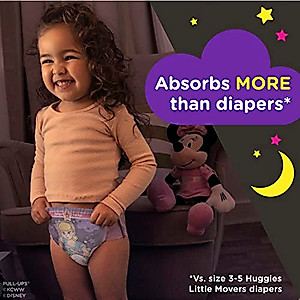 Pull-Ups Girls' Nighttime Potty Training Pants, Training Underwear, 3T-4T (32-40 lbs), 60 Ct