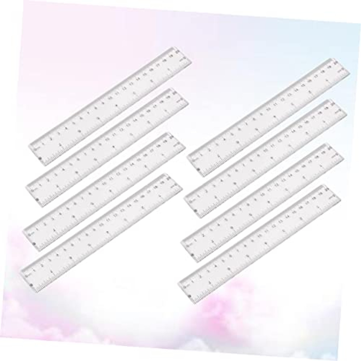 Plastic Measuring Ruler 16pcs graphing Ruler Clear Measuring Tools Stationery Ruler Ruler Tailor Ruler Stationery Precision Ruler Plastic rulers Clear Ruler Centimeter Ruler use