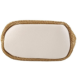 Summer Women Trend Straw Bags New Popular Hit Color Handbags 2023 Designer Solid Color Matching Tote Bag (beige)