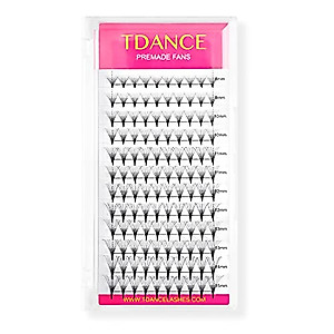 TDANCE-Premade-Fans-Eyelash-Extensions, 10D Superior Lash Extensions Premade Fans Russian Volume Fans Pre Made Lash Fans Middle Stem 8-15mm Mixed Length(Middle Stem,10D-0.07-D,8-15mm)