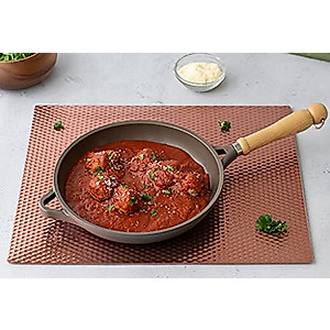 Heat Resistant, Non-Slip, Metal Counter / Table Protector Mat, Large - 14" x 17" - 2 Pack - Copper Color