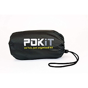 KitBrix POKIT Day Pack Travel Backpack - Swim & Gym Bag for Sports, Outdoors, Football, Rugby, Soccer, Swimming, Hiking, Camping, P.E Kits - Foldable Waterproof Rucksack 25L - Black