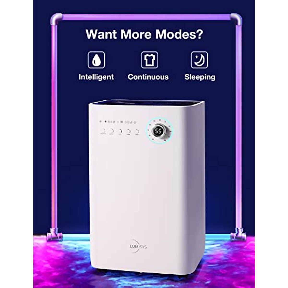 Lumysis 4500 Sq. Ft 50 Pints Dehumidifiers for Basements, Large Rooms, and Home with Auto or Manual Drainage | 45db Industry Leading Noise Reducing | Energy Saving, Air Filter, 3 Operation Modes and 24 hr Timer