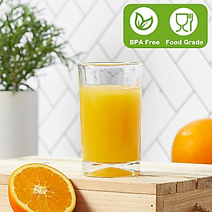 Mfacoy Small Juice Glasses Set of 6, 5.5-ounce Glass Cups, Heavy Base Juice Glass, Small Drinking Glasses Set, Clear Juice Cups, Thick and Durable Shot Glass, Drinking Glasses for Juice and Milk