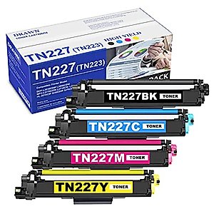 Drawn Compatible TN227BK/C/M/Y High Yield Toner Cartridge Replacement for Brother TN-227BK/C/M/Y High Yield Toner Cartridge for MFC-L3710CW MFC-L3770CDW HL-3210CW HL-3270CDW Printer,(TN227 4-Pack)