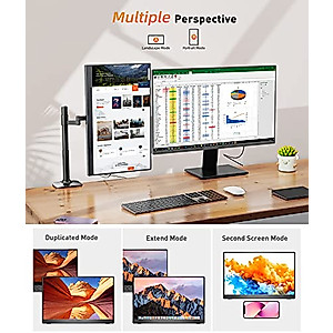 Portable Monitor for Laptop 17.3", FHD 1080P 100% sRGB Travel Monitor for Laptop, Portable Computer IPS Display w/VESA, External Monitor USB-C 60Hz HDR HDMI Portable Screen w/Smart Cover & Speakers