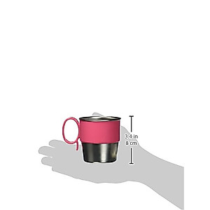 Innobaby Din Din Smart Stainless Steel Cup (9 oz) with Handle for Babies, Toddlers and Kids. BPA Free, Pink , 9.5 Ounce