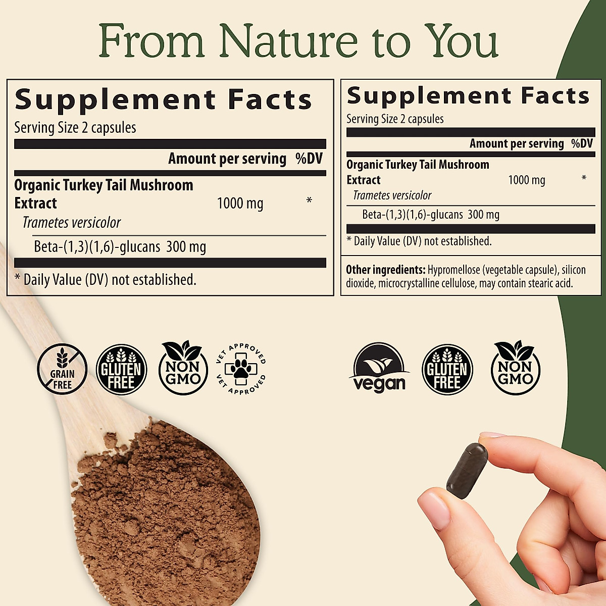 Real Mushrooms Turkey Tail (45g) and 5 Defenders (45g) Mushroom Extract Powder Bundle - Mushroom Supplement for Immune Strength - Vegan, Non-GMO Immunity Supplement