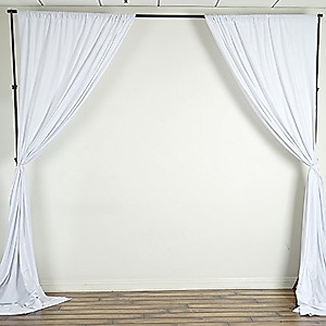 BalsaCircle 10 ft x 10 ft White Polyester Photography Backdrop Drapes Curtains Panels - Wedding Decorations Home Party Reception Supplies