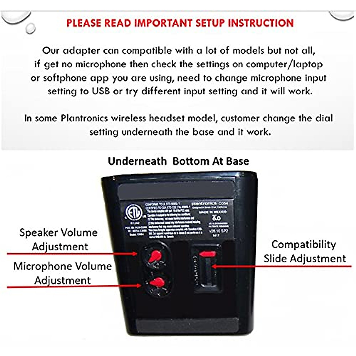 RJ9 Plug to USB Headset Adapter Compatible with Plantronics Jabra Sennheiser Wireless DECT Headsets for Use with Computers PC Laptop Mac Tablet Window Softphones Devices