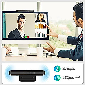 IPTNIC Webcam, Windows Hello Face Recognition Webcam for Instant Login with Windows 10,USB IR Camera with Privacy Cover,Dual Microphones,1080P Business Camera for Video Calling,Online Conference