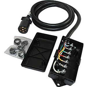Conntek 7 Way Plug Inline Trailer Cord with 7 Gang Junction Box, 6-Feet