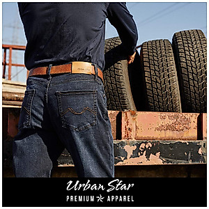 Urban Star Mens Jeans Relaxed Fit – Straight Leg Stretch Jeans for Men – Ultimate Comfort Superflex Pants Dark Blue 36W x 30L