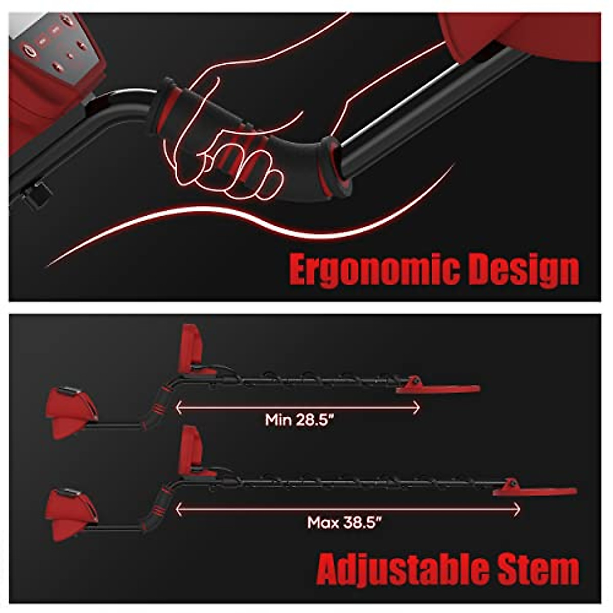 Metal Detector for Adults Professional, NUSICAN IP68 Waterproof 10" Searching Coil ,Ergonomic Design ,Adjustable Stem Detector for Adults and Teens, 4 Detection Modes High Accuracy, with Headphone