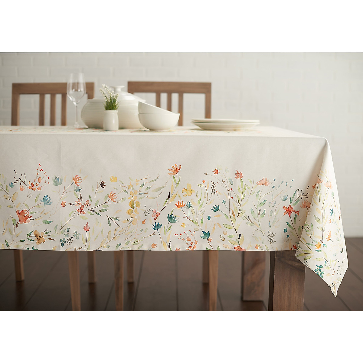 Maison d' Hermine 100% Cotton Table Cloth Colmar Tabletop Cover Kitchen Dining Tablecloth Great for Parties Wedding Use Spring/Summer (Rectangle, 54"x72")