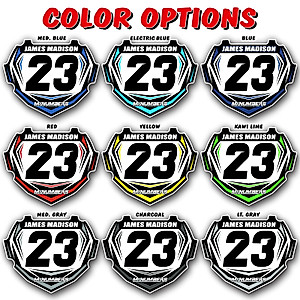 MxNumbers- BMX Box Plate Decals | Multicolored Bike Race Number Graphics | Custom with Your Name, Number & Colors | Fits Box Plate Phase 2 Junior and Senior