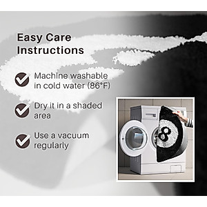 Slothy Fafi 8 Ball Rug - 24 Inch White & Black Hypebeast Rug - Cool Rugs and Aesthetic Rugs for Bedroom & Living Room - Y2K Rug for Y2K Room Decor