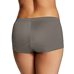 Maidenform Women's Microfiber Underwear Pack, Full Coverage Boyshort Panties, 3-Pack, Navy/Steel Grey/Camera Redy