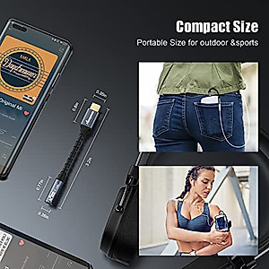 KOOPAO USB C Headphone Adapter-USB C to Aux 3.5mm Female Jack, USB Type C Male to 3.5mm Headphone Jack Female Audio aux Adapter for Samsung Galaxy Note 10 Plus,Google Pixel 6,Pixel 5,ect 32bit 384KHz