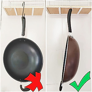 ITROLLE 10PCS Heavy Duty S Hooks Pot Hooks Pan Rack Holder Hooks, 90 Degree Twist Angled Hooks, Pot Rack Hooks, Angled pot S hook for Hanging Kitchen Utensils Pots Pans Clothes Bags Towels Plants