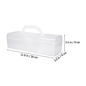 Zerodeko 4pcs Boxes Portable Storage Box Clear Plastic Organizer Plastic Storage Bin Food Storage Container Utensil Accessories Clear Container Multifunction Student Tool Box Pp
