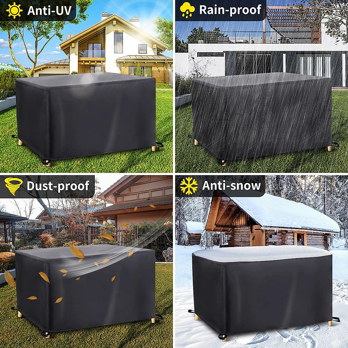HSFFBHFBH Patio Furniture Covers,110x100x100cm Rectangular Heavy Duty 420D Outdoor Furniture Cover Waterproof Snow Protection for Patio Table and Chair
