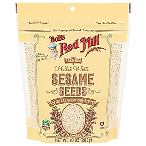 Bob's Red Mill White Hulled Sesame Seeds, Resealable Stan up Bag, 10 OZ