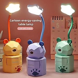 Rxymuz Led Reading Night Light, Cute Mini Kawaii Desk Lamp,Foldable Cute Desk Lamp,Cute Lamps for Home Office for Bedrooms Aesthetic,Office Desk Lamp Led Nights for Kids for Office 3 Colors