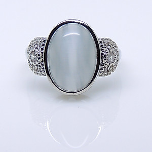 Ginger Lyne Collection Cory Oval Shape Simulated Fire Opal with Clear Accents Ring Size 9