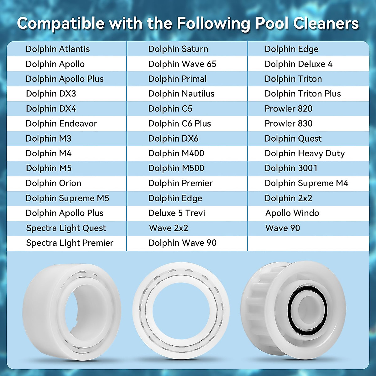 AOIT Guide Wheels Kit 3884997-R6 Compatible with Dolphin Pool Cleaners Nautilus CC Plus, DX3 DX4-4 Idlers & 2 Drive Gears Replacement for Maytronics Robotic Cleaner M200 M400 & Apollo 820 Series