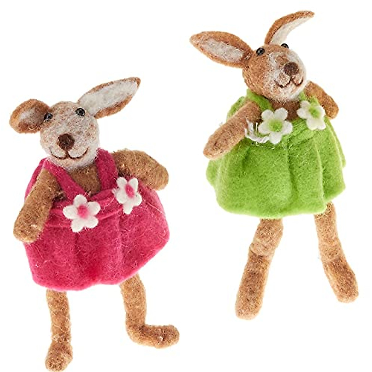 KALALOU CHB1607 Set of Colorful Felt Rabbits, One Size, Multicolored