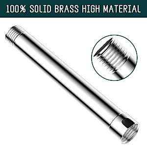 iFealClear Shower Arm Extension, Solid Brass Shower Head Extension Arm Water Outlet Lowers Existing Shower Head, Easy to Install & Durable Shower Pipe Extension for Bathroom, 6 Inch Chrome Finish 1PC