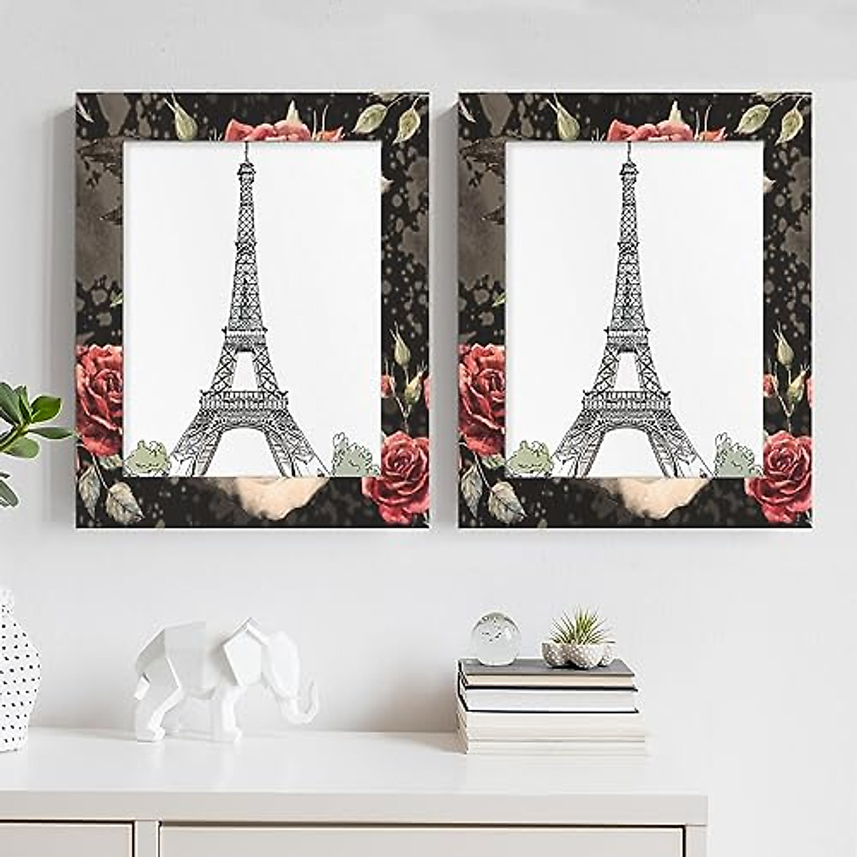 POFATO Skull Red Rose11x14 Picture Frame Wood Photo Frame for Tabletop Display Wall Mount Picture Frame Display 11 x 14 Inch Photo Wall Decor Home Gift Frames