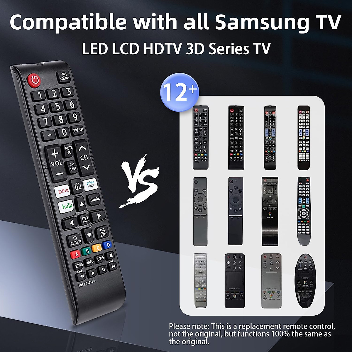 2 Pack New Universal Remote for Samsung TV, Remote Control for Samsung Smart TV, LED, LCD, HDTV, 3D TV,Remote Control for All Samsung TV