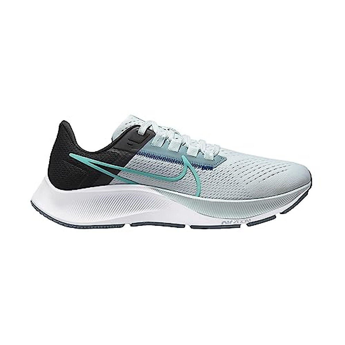 Nike Womens Air Zoom Pegasus 38 Running Shoe, Ghost Aqua/Washed Teal/Aviator Grey/Black/Barely Green/Marina, 8 UK (10.5 US)