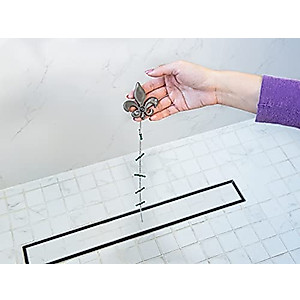 DrainWig Shower Hair Catcher, Disposable Drain Protector, Black and White Versailles, 4 Pack