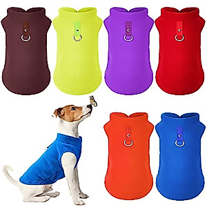 6 Pack Winter Clothes for Small Dogs Fleece Vest with Leash Ring Sleeveless Dog Jacket for Small Medium Dogs Unisex (Fresh Colors, Small)